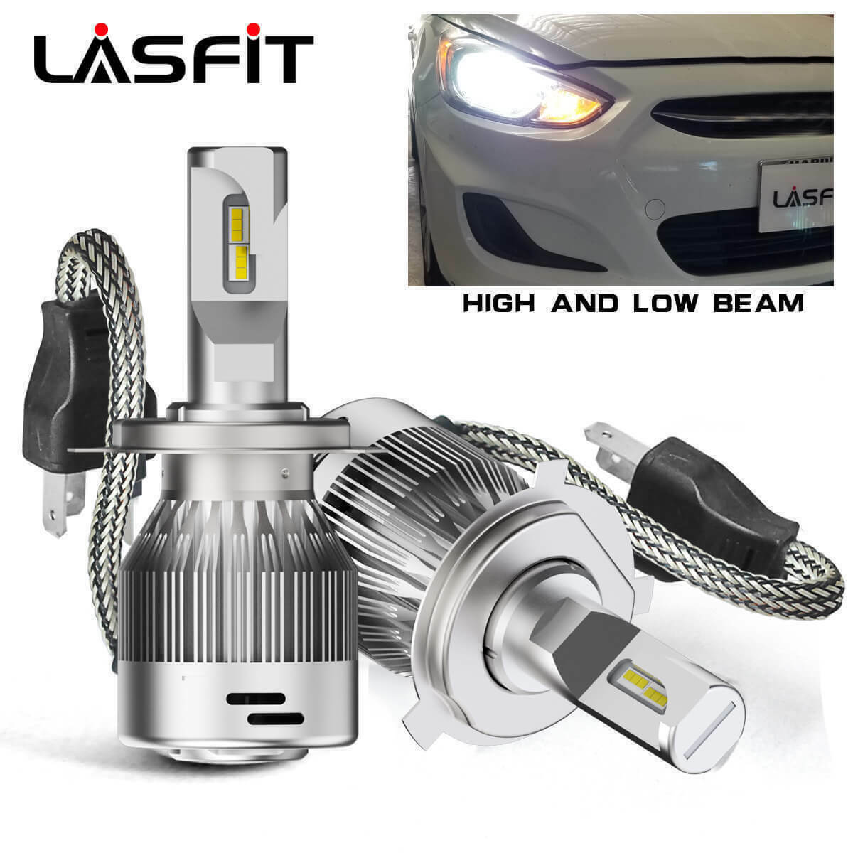 LASFIT Plus Series LA+H4 60W 6000LM LED Headlight Bulbs fit Suzuki ...