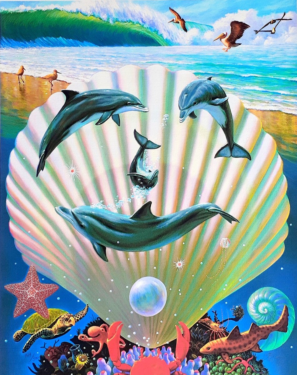 Famous Dolphin Painting Artist Wyland Collaborates With Dolphins