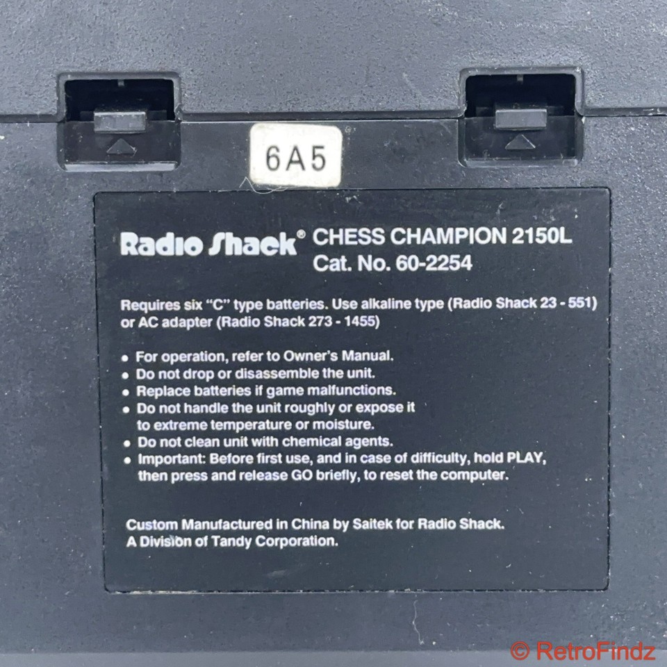 Vintage Radio Shack Chess Champion 2150L By Garry Kasparov World ...