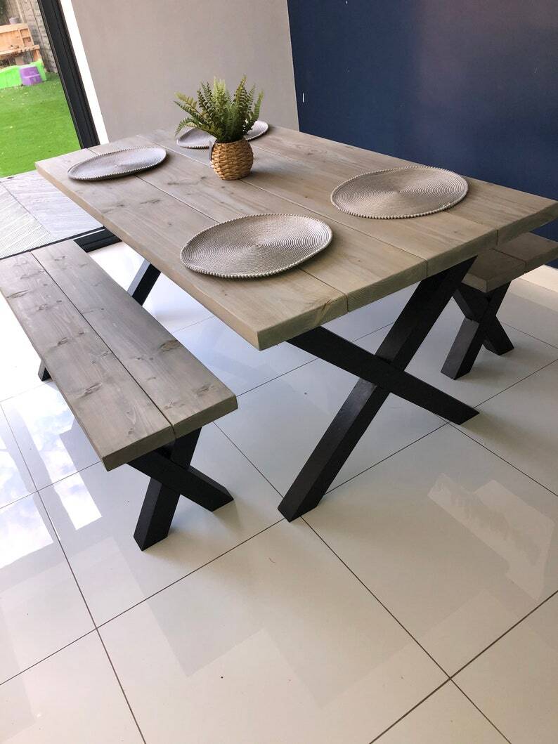 2PCS/Set Black Industrial Metal X Shape Table Legs Desk Bench X Cross ...