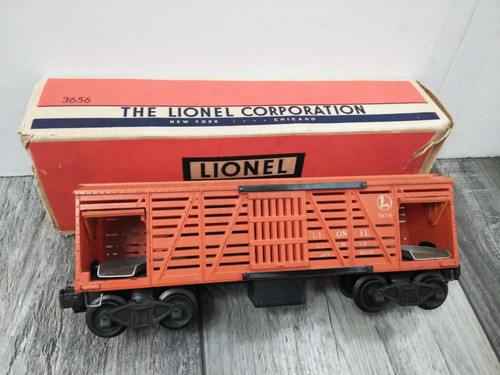 Lionel 3656 Cattle Car Electric Train Postwar O-27 Gauge Stock Car w ...