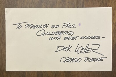 RARE Dick Locher Cartoonist Original Hand Drawn Autograph Signature ...