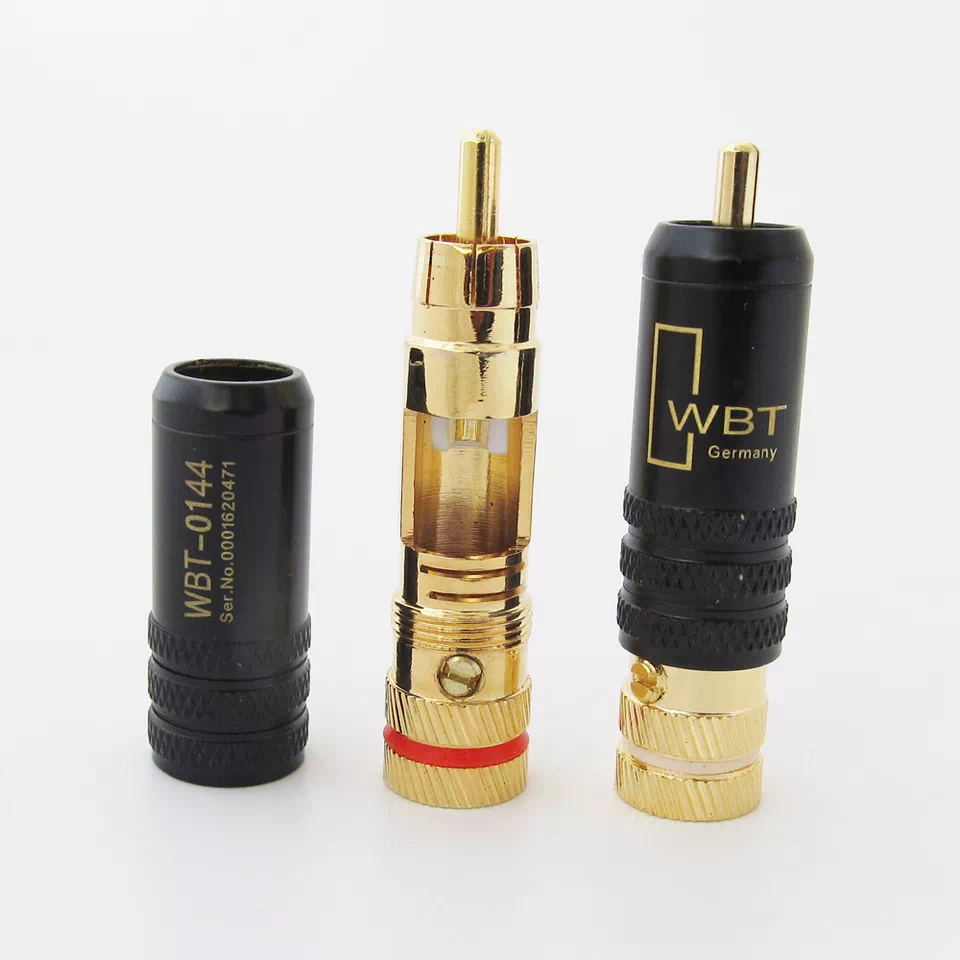 Pair 4N Pure Silver Semi Balanced RCA Cable Gold Plated RCA Plug Weld ...