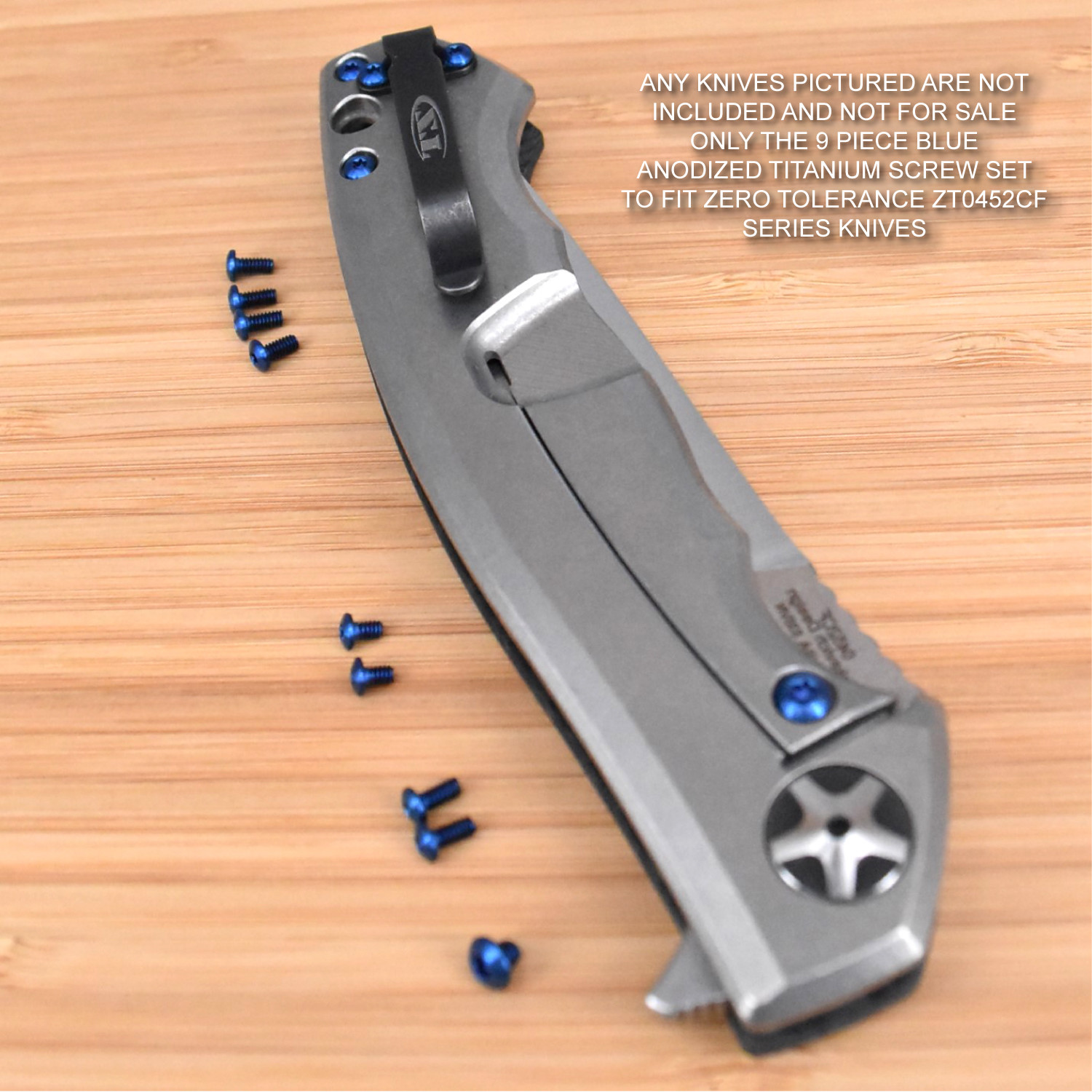 Zero Tolerance ZT0452CF 452 ZT 0452CF Titanium 9pc Screw Set Anodized ...