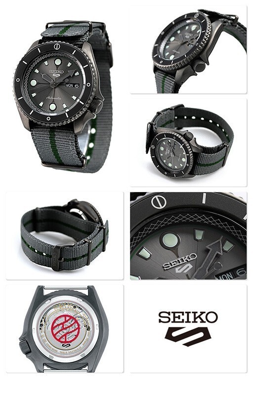 SEIKO 5 NARUTO SRPF75K1 Automatic Watch Day/Date LIMITED SHIKAMARU NARA ...