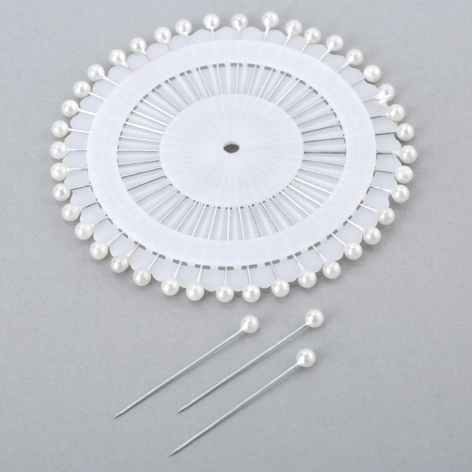 40/480Pcs 35mm PEARL WHITE HEAD DRESSMAKING CRAFT PINS Corsage Sewing ...