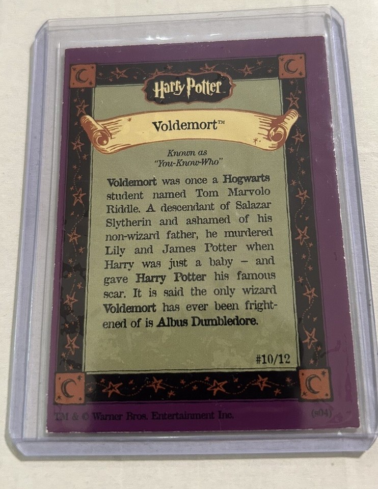 HARRY POTTER card RARE 10/12 Voldemort In Excellent Condition | eBay