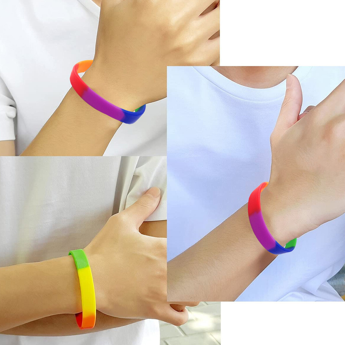 20Pack Colorful Pride Flags and Pride Bracelets Set for Women and Men ...