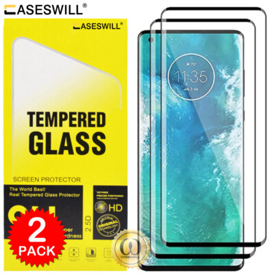 For Motorola Moto Edge Plus Caseswill 3D Curved Tempered Glass Screen ...