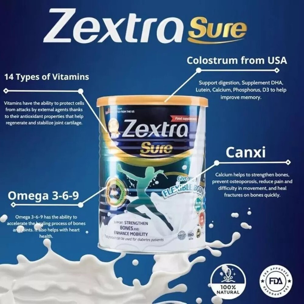 12 Packs Zextra Sure Calcium Milk Colostrum Joint Pain (400g) Strengthen Bones | eBay