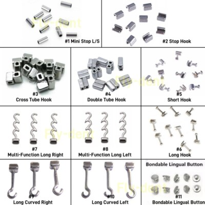 Dental Orthodontic Crimpable Hook Torque Spring Lingual Buttons Long ...