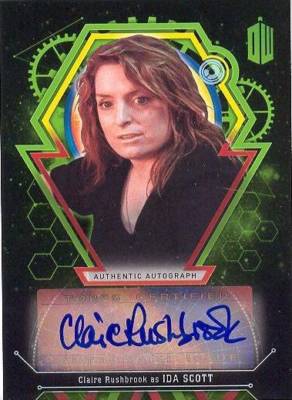 2 Doctor Who EE Terry Molloy Claire Rushbrook GREEN AUTOGRAPH cards 43/ ...