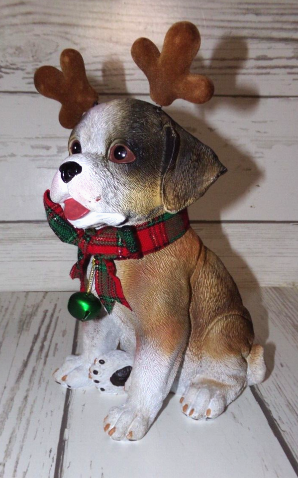 Cracker Barrel Holiday Puppy W/Bobble Antlers & Bell Mingle & Jingle ...