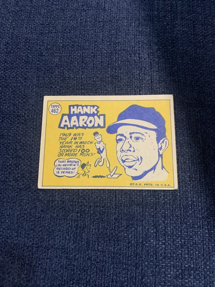 1970 Topps Baseball High Number Hank Aaron #462 SN - EX+ - Lite Corner ...