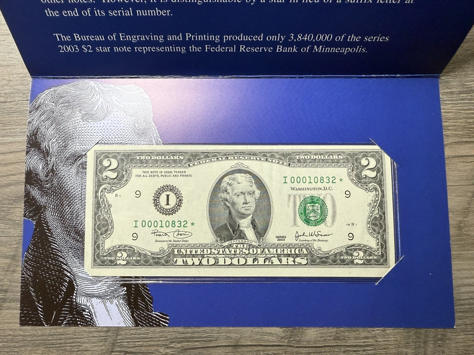 Series 2003 $2 Star Note Federal Reserve Bank Of Minneapolis | eBay