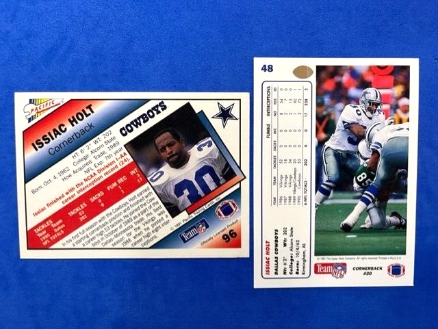 NFL - Issiac Holt 1991 Pacific & 1991 Upper Deck Football - Cowboys | eBay