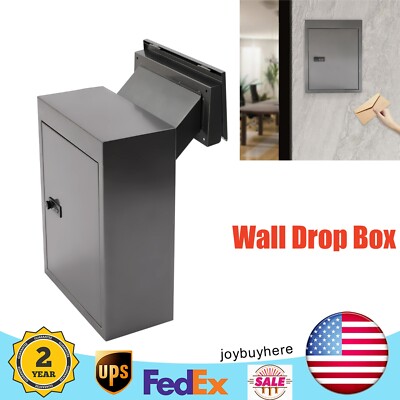 Home Office Mail Drop Box Through The Wall Drop Box w/Adjustable Chute ...