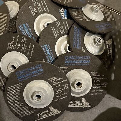 Lot Of 3: CINCINNATI Milacron Super Lancer Grinding disc 7" x 1/8 7/8 5 ...