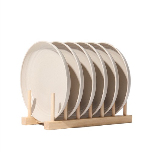 Wooden Dish Plate Cupboard Rack Holder Storage Drying Kitchen Plate Cup ...