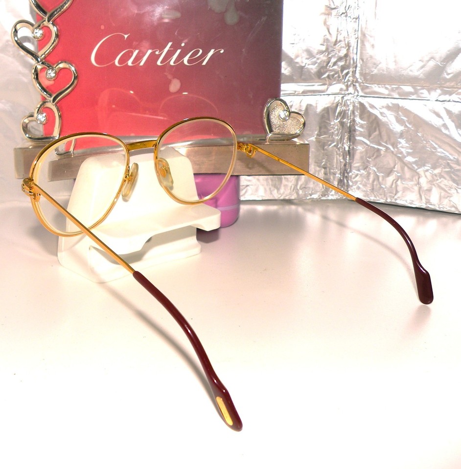 80's AUTHENTIC CARTIER GOLD EYEGLASSES W/LUXURIOUS CRYSTAL DIAMOND BOX ...
