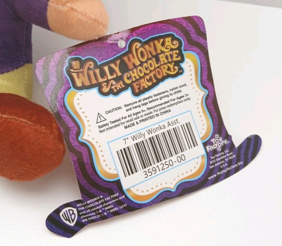 Toy Factory Willy Wonka and Oompa Loompa 8" & 9" Plush Stuffed Animal ...