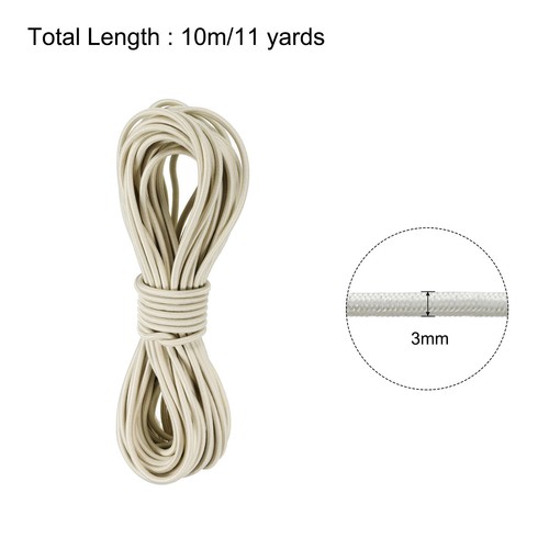 Elastic Cord Heavy Stretch String Rope 1/8" 11 Yards Beige for Crafting ...