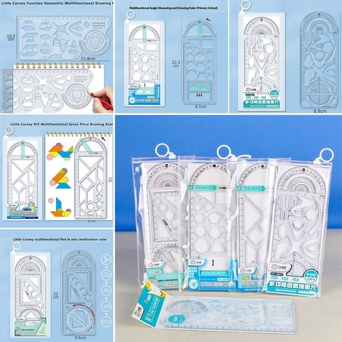 360 Degree Rotation Ruler Stationery Learning Measuring Tool Students ...