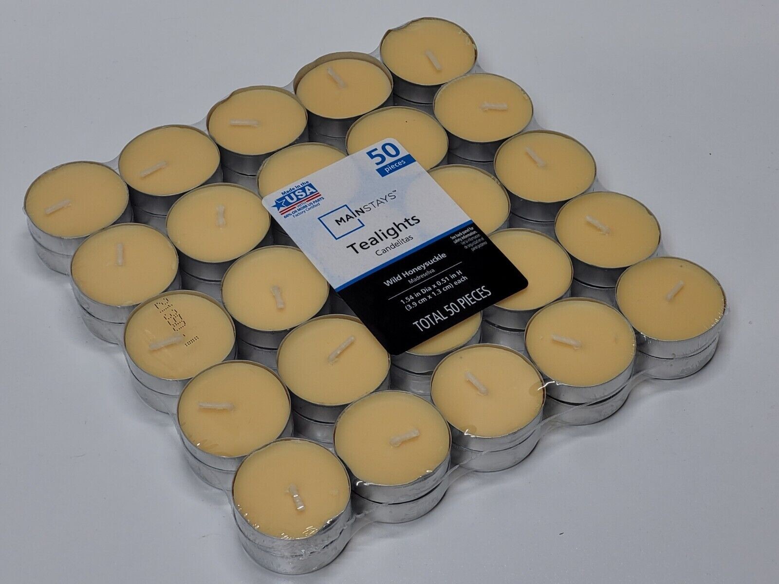 Mainstays Tea light- Wild Honeysuckle (50 Count) Tealight Yellow for ...