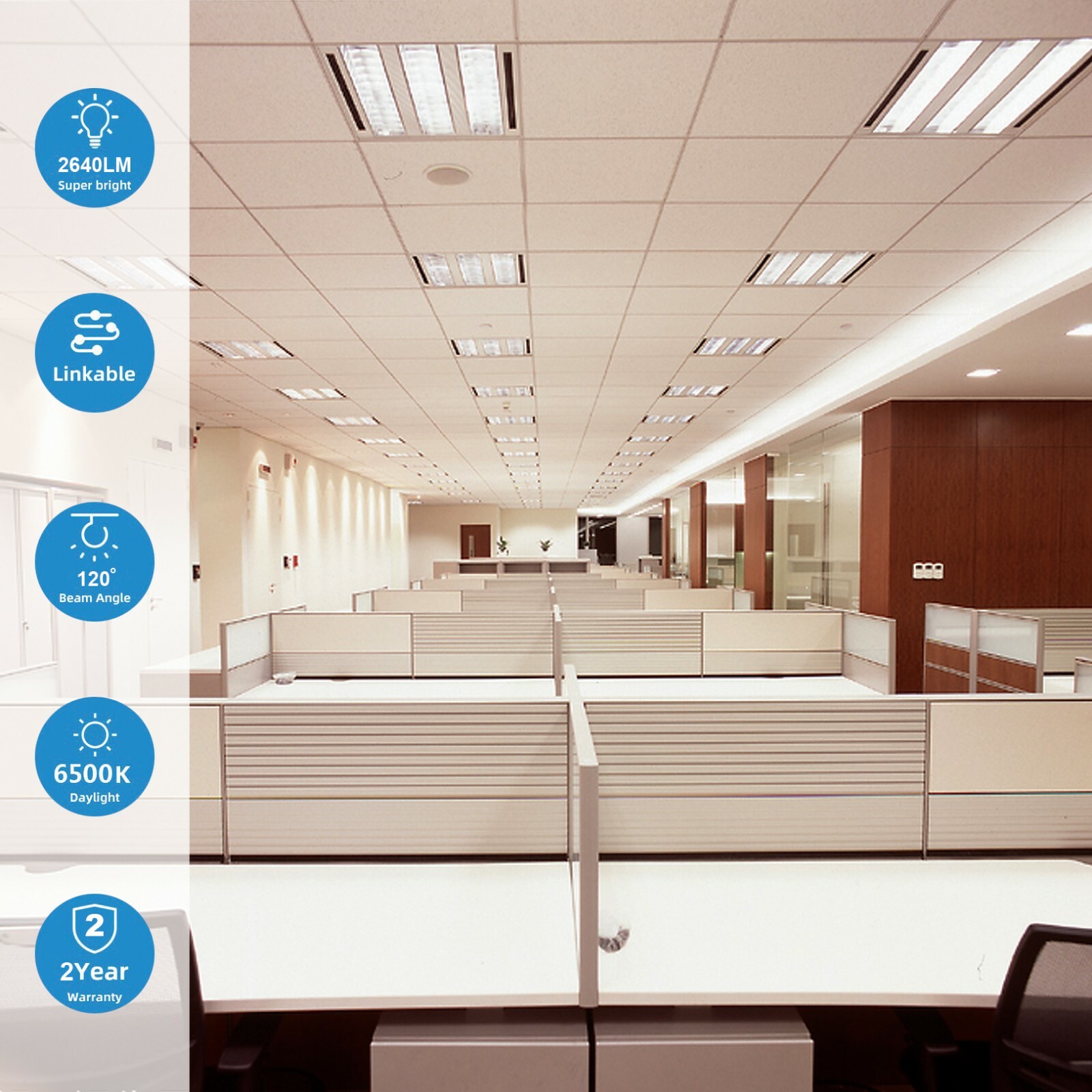 2FT LED Shop Light T8 V Shape Linkable Ceiling Tube Fixture 24W ...