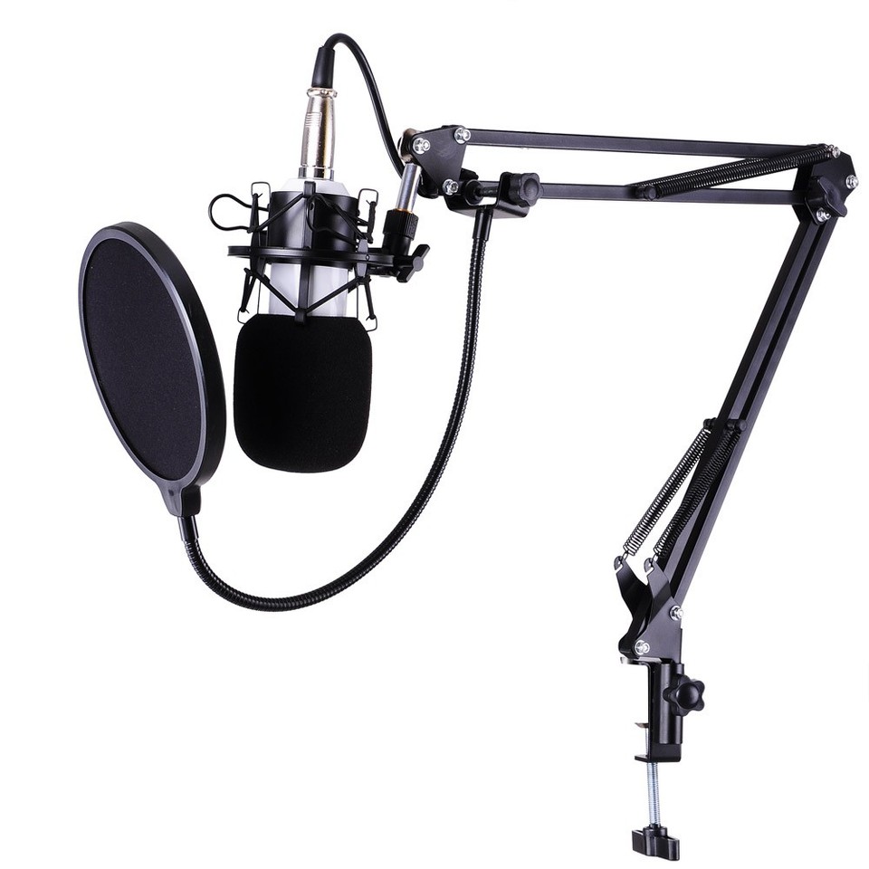 Condenser Microphone Pop Filter Kit Broadcast Studio Recording Arm ...