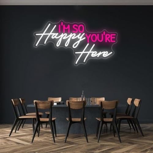 25 * 13.8inch Large I'm So Happy You're Here Neon Sign with Remote ...