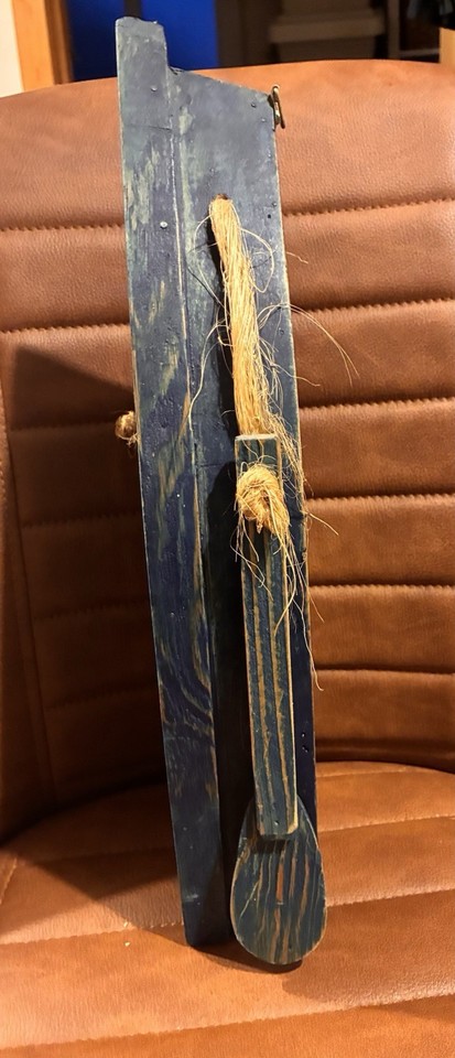 Decorative Blue Wooden Row Boat Shaped Shelf Unit Rustic Nautical Style ...