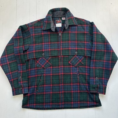 Vintage Johnson Woolen Mills Wool Jacket Green Red Blue Check Size L | eBay