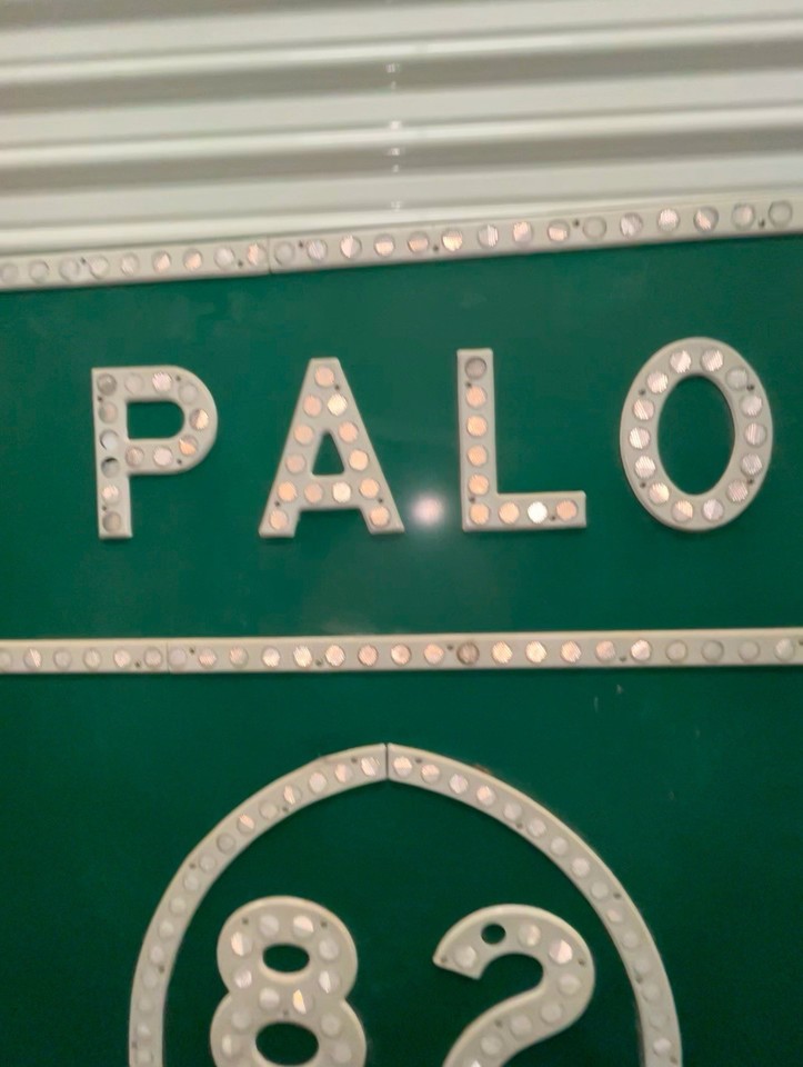 CA ‘73 PALO ALTO HWY 82 ‘EL CAMINO REAL’ Button Copy Sign RARE VINTAGE ...