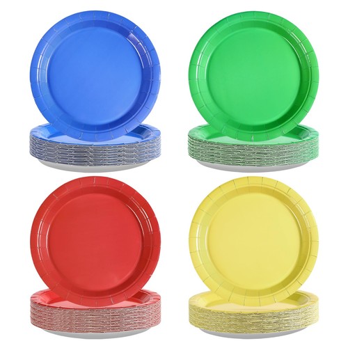 60Pcs Super Theme Brother Plates 9" Heavy Duty Red Green Blue Yellow ...