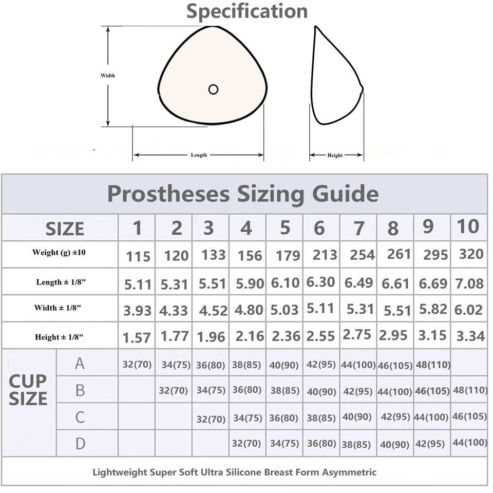 Lightweight Triangle Silicone Breast Form with Massage-Dot Back ...