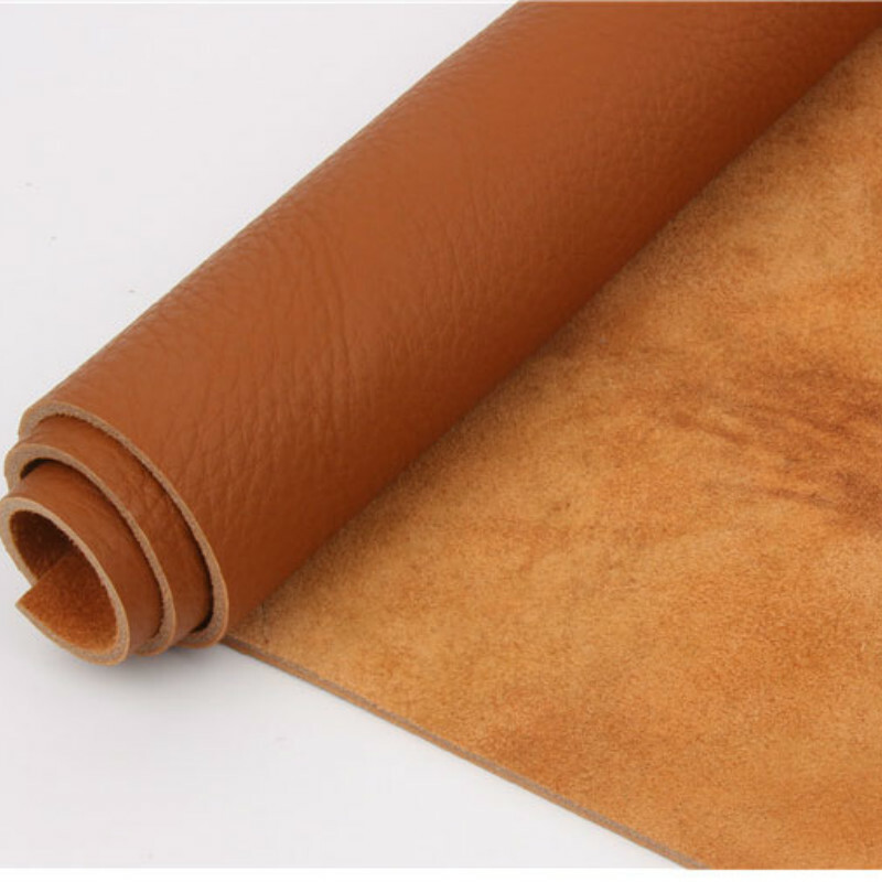 3.5mm DIY Genuine Thick Cowhide Leather Fabric First Layer Lychee Grain ...