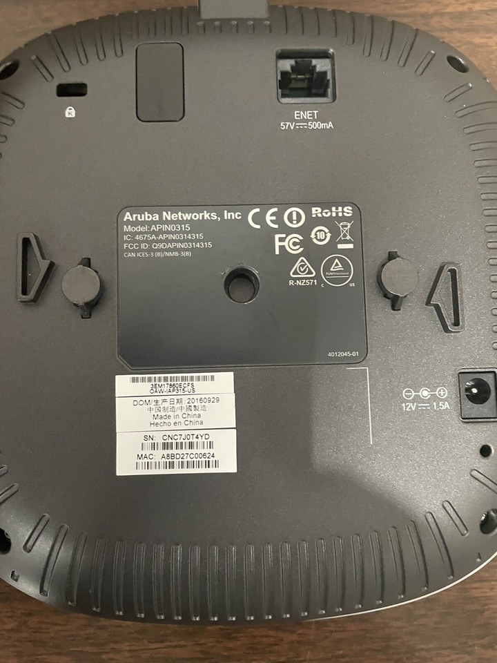 Aruba APIN0315 PoE Wireless Access Point Dual Band- No Adapter | eBay