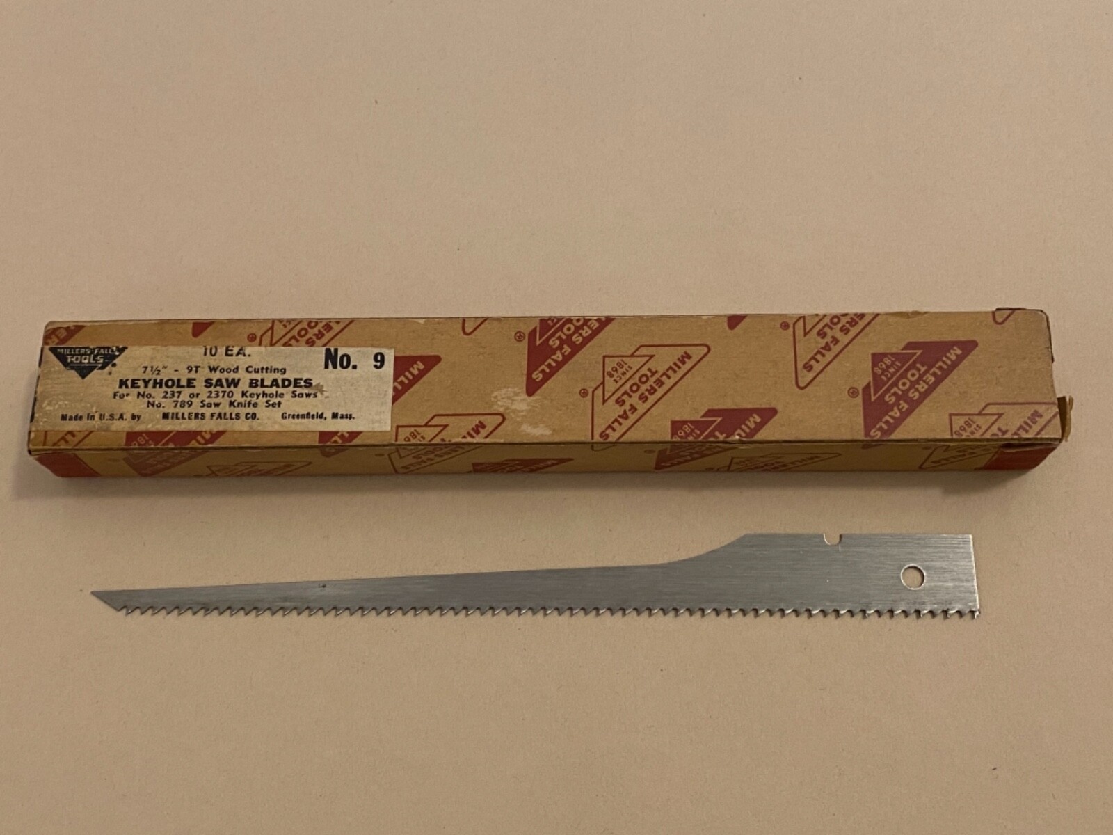 NOS - MILLERS FALLS No. 9 - KEYHOLE SAW BLADE 7-1/2”, 9T - NEW - FREE ...