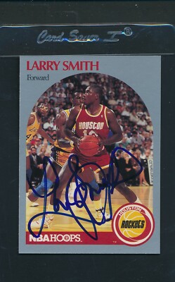 1990/91 Hoops #128 Larry Smith Rockets Signed Auto *A939 | eBay