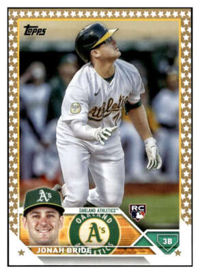 Jonah Bride RC 2023 Topps Gold Star Parallel #95 ROOKIE MLB Athletics ...