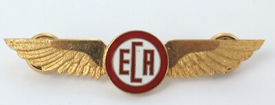 Large Vintage Airlines Staff Wings / Badge ECA CAE. 8cms Wide. Nice ...