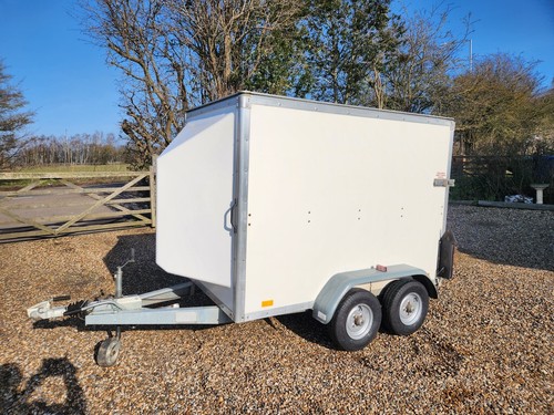 BLUE LINE BOX VAN TRAILER BLV14074RTG BRAKED RAMP TWIN AXLE | eBay