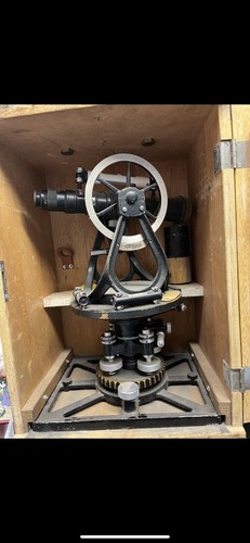 🔎👀VERY NICE VINTAGE TO ANTIQUE SURVEY TRANSIT IN IT'S WOODEN BOX | eBay