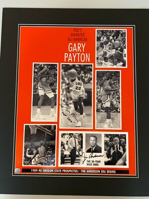 GARY PAYTON OREGON STATE Signed 16x20 Program Blow up Coach Signature ...