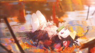 Anime girls kimetsu no yaiba kamado nezuko legs together Playmat Game ...