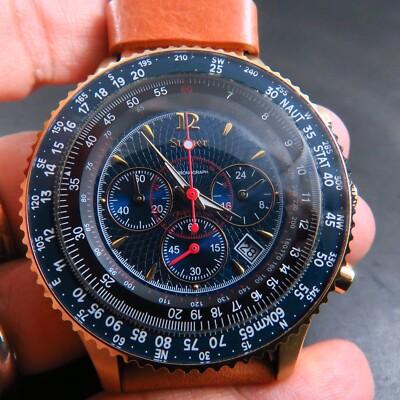 Stauer Chronograph 24 Hours Pilot Quartz Men Watch | eBay