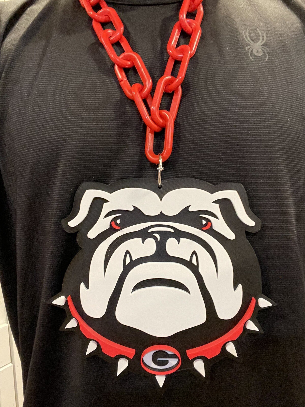 New JUMBO LARGE NCAA UGA Georgia Bulldogs RED Fan Chain Necklace ...