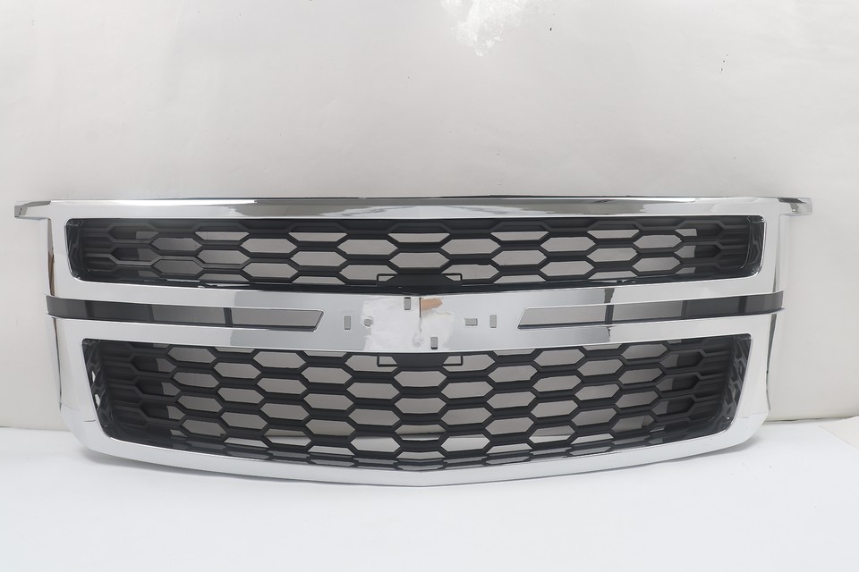 For 2015-2020 Chevrolet Tahoe Suburban Front Upper Grille Chrome&Black ...