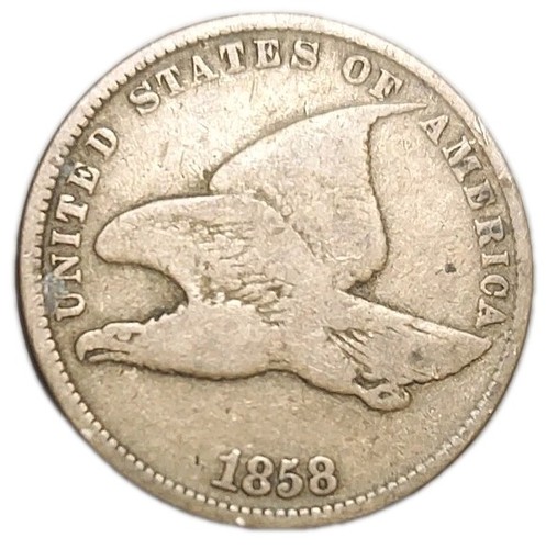1858 US Flying Eagle One Cent Sought-after Historical Old Coin Reverse ...